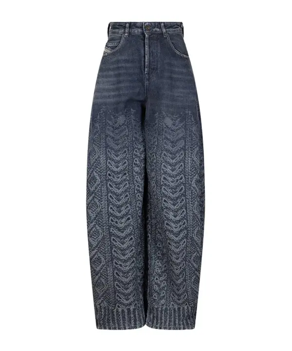 DIESEL® Patterned Wide-leg Jeans - No