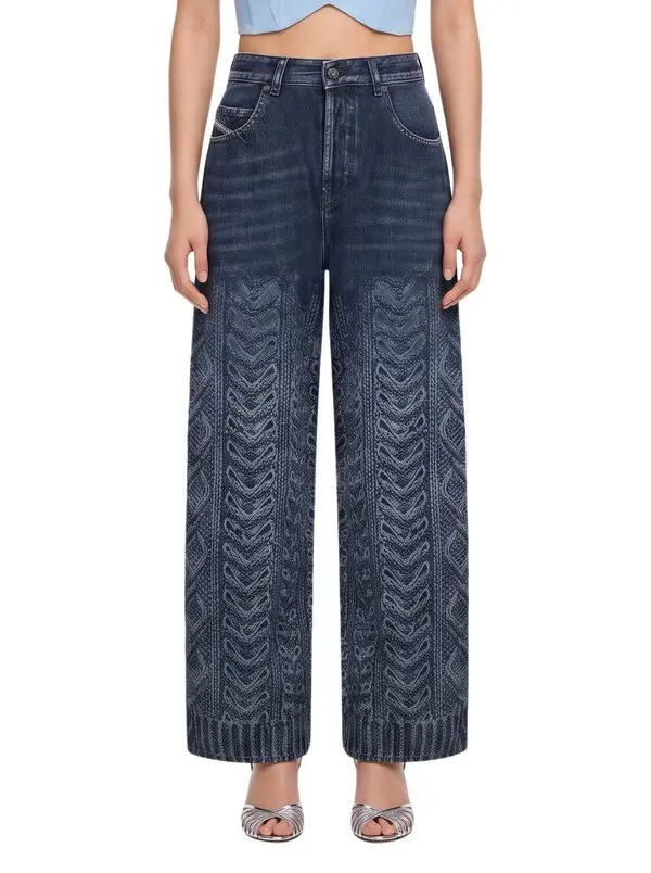 DIESEL® Patterned Wide-leg Jeans