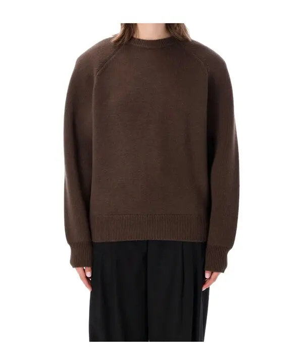 THE FRANKIE SHOP Wool-blend Sweater With Shoulder Pads - Brown