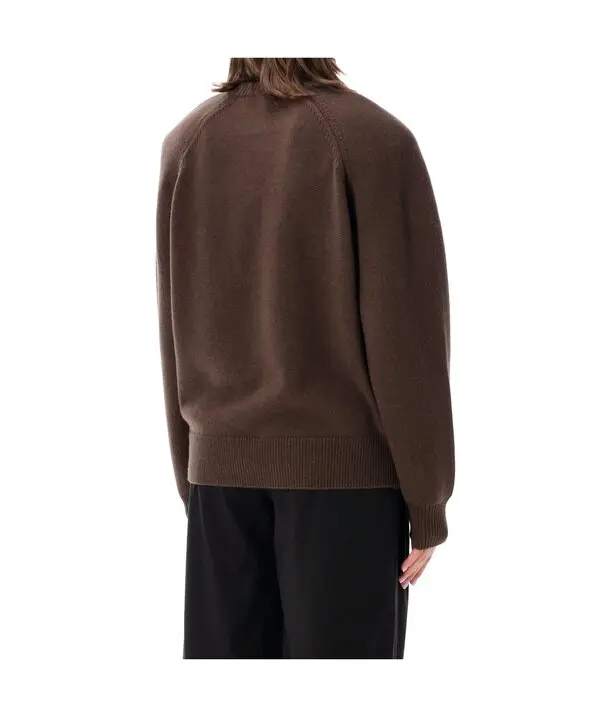 THE FRANKIE SHOP Wool-blend Sweater With Shoulder Pads - Brown