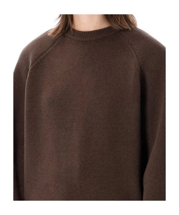 THE FRANKIE SHOP Wool-blend Sweater With Shoulder Pads - Brown