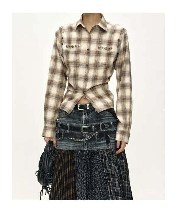 Andersson Bell Check Studded Contour Shirt