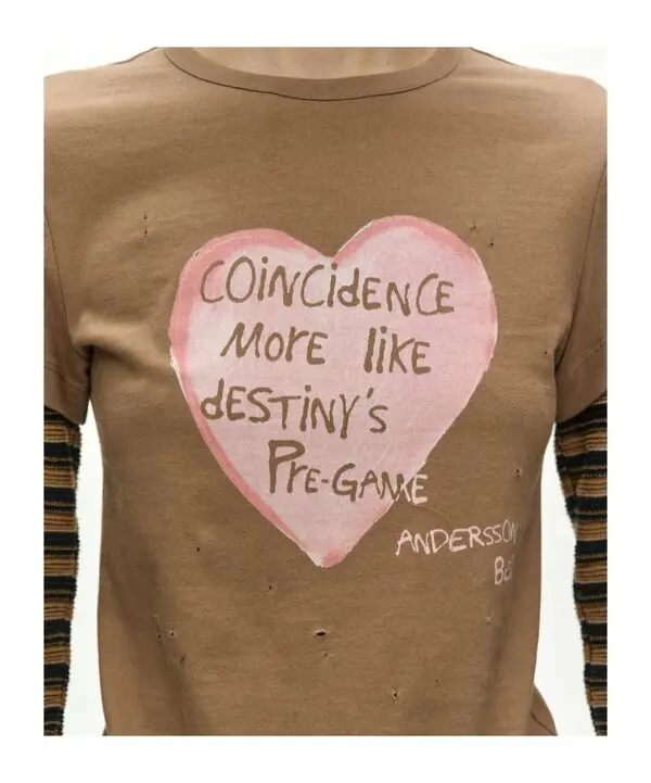 Andersson Bell Layered Heart Message Long Sleeve T-shirt