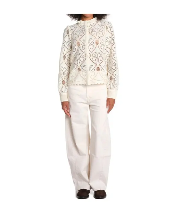 Farm Rio Long Sleeve Embroidered Shirt