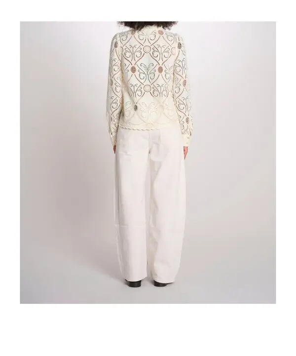Farm Rio Long Sleeve Embroidered Shirt