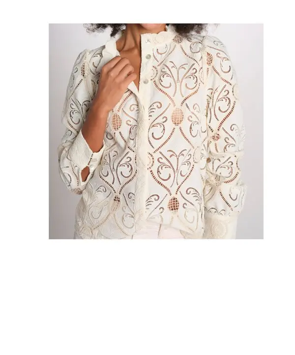 Farm Rio Long Sleeve Embroidered Shirt