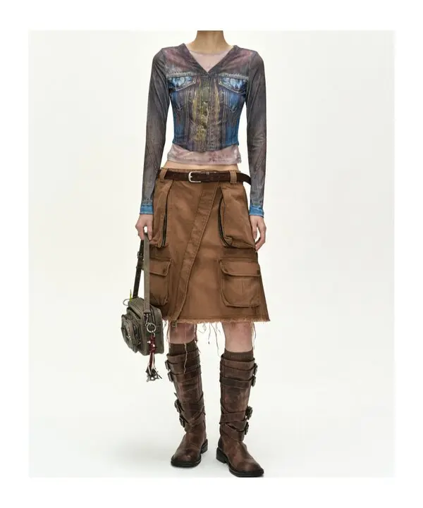 Andersson Bell Trompe L'oeil Denim Layered Top