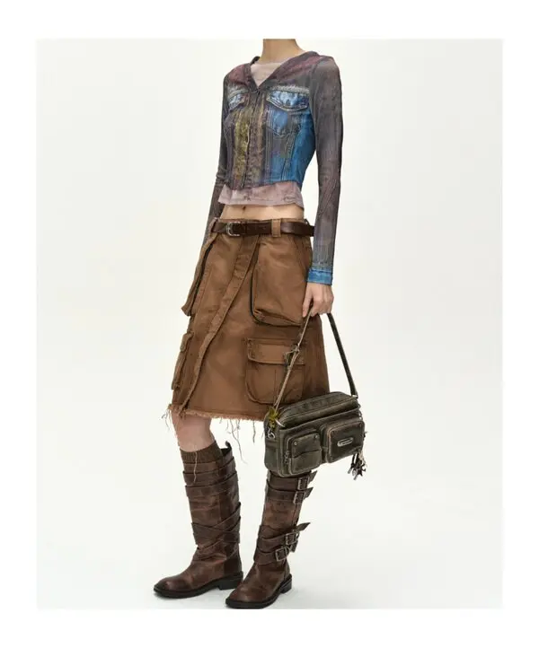 Andersson Bell Trompe L'oeil Denim Layered Top
