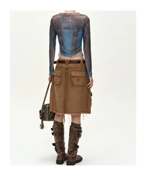 Andersson Bell Trompe L'oeil Denim Layered Top