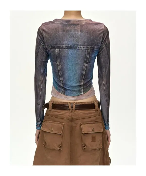 Andersson Bell Trompe L'oeil Denim Layered Top