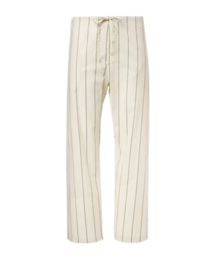 BODE Celery Striped Cotton Pajama Pants