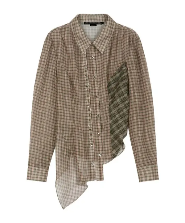 Andersson Bell Asymmetric Studded Mesh Shirt