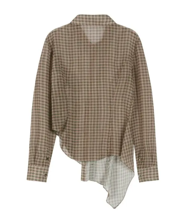 Andersson Bell Asymmetric Studded Mesh Shirt