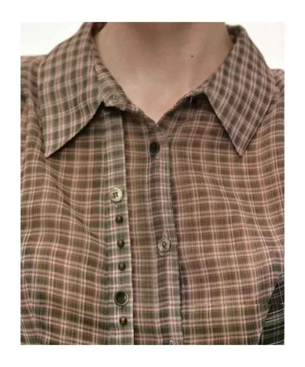 Andersson Bell Asymmetric Studded Mesh Shirt