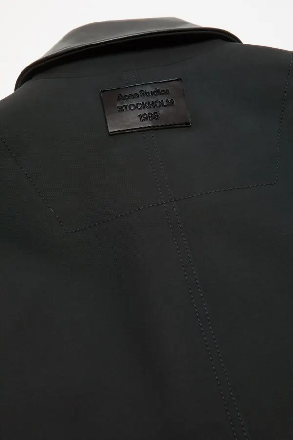 Acne Studios Cotton Satin Bomber With Leather Collar