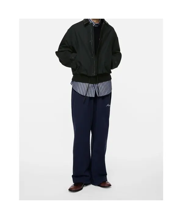 Acne Studios Cotton Satin Bomber With Leather Collar