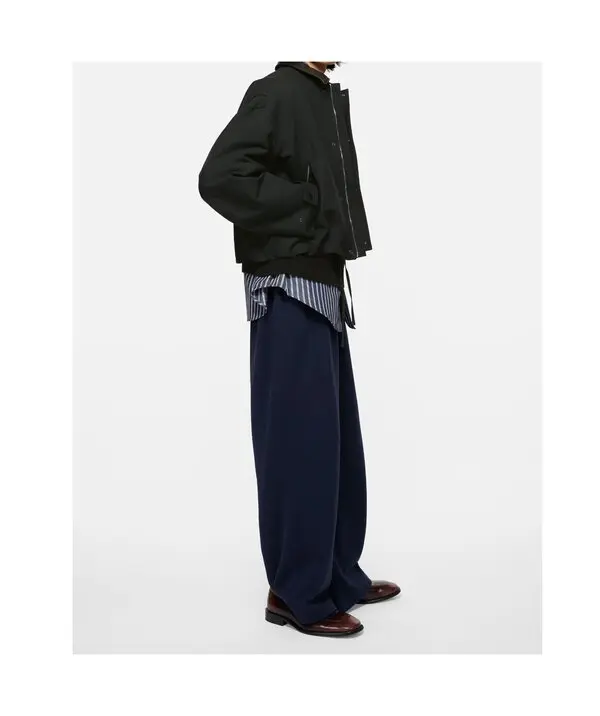 Acne Studios Cotton Satin Bomber With Leather Collar