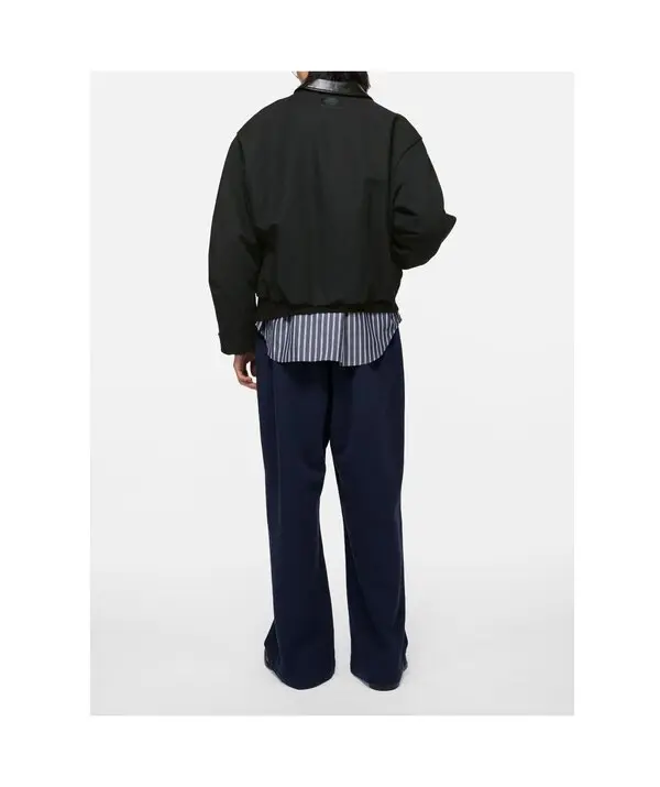 Acne Studios Cotton Satin Bomber With Leather Collar