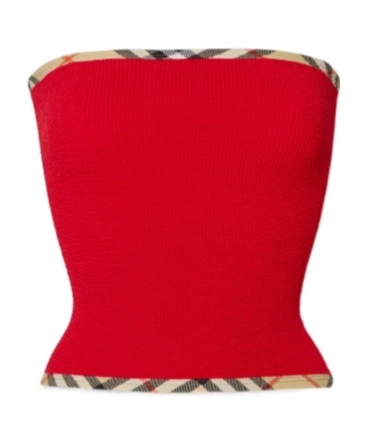 Burberry Devyn Swim Skirt/tube Top - Red