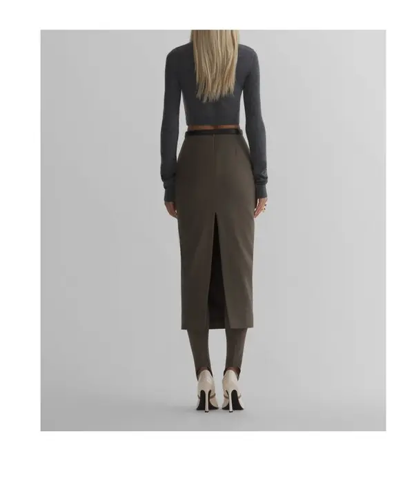 MUGLER Cashmere Cropped Polo Top