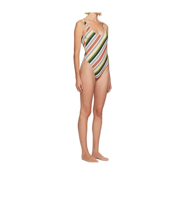 JEAN PAUL GAULTIER Diagonal Striped One-piece Swimsuit