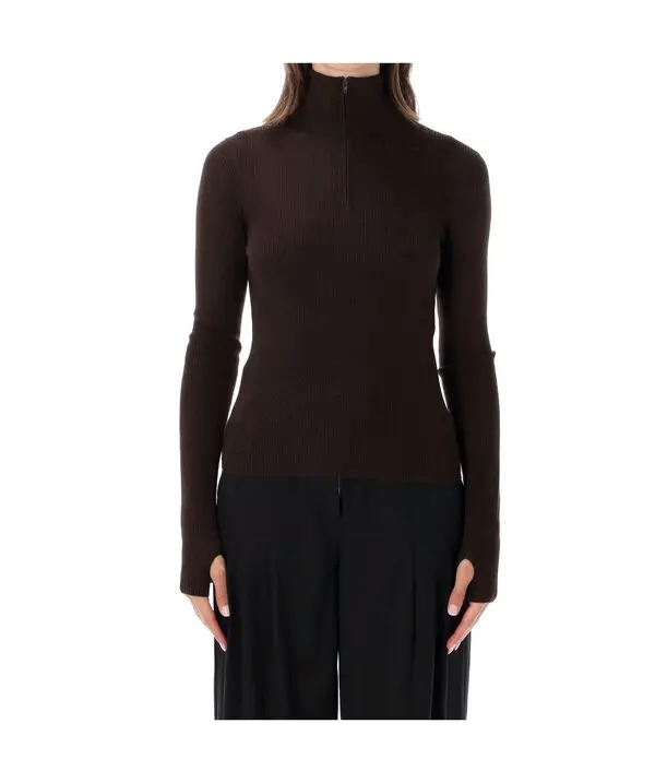 THE FRANKIE SHOP Zip-neck Knit Top - No