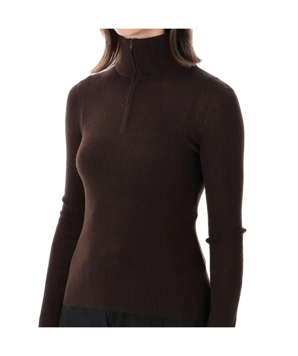 THE FRANKIE SHOP Zip-neck Knit Top - No