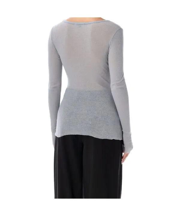 JAMES PERSE Ribbed Henley Knitted Top