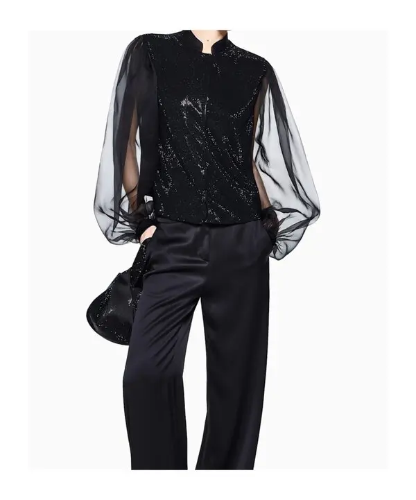 Giorgio Armani Handbag In Viscose And Silk Satin With Rhinestones