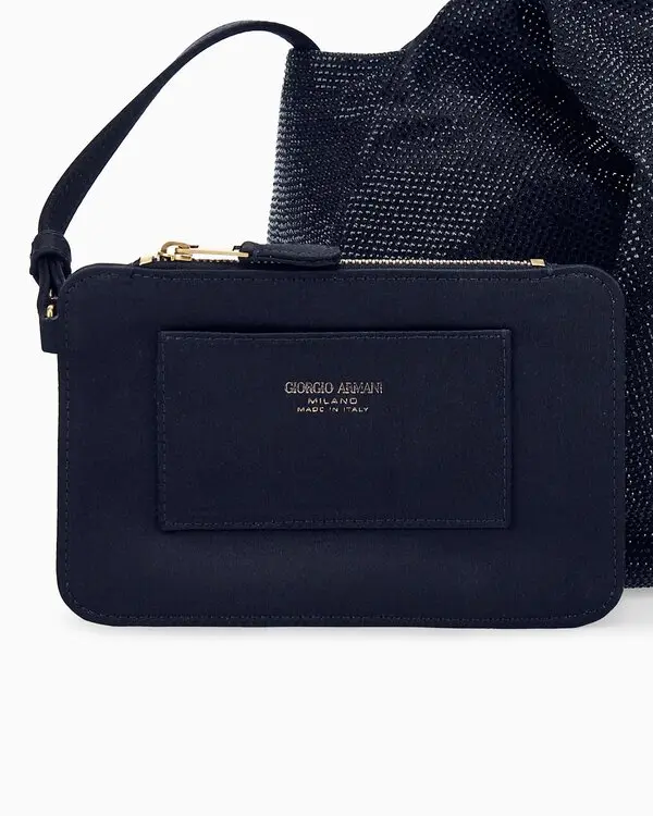Giorgio Armani Handbag In Viscose And Silk Satin With Rhinestones