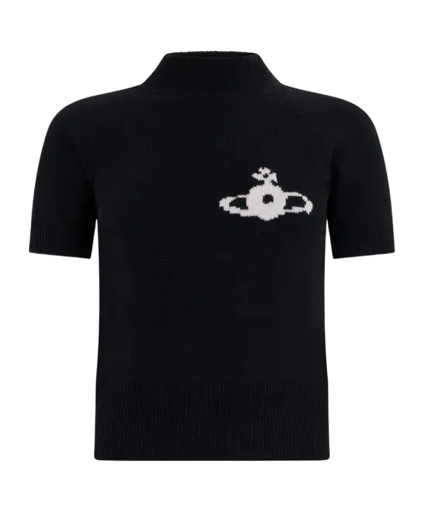 VIVIENNE WESTWOOD Short Sleeve Knitted Top - Black