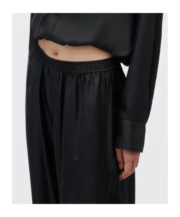 Alexander Wang Silk Mid-rise Relaxed Fit Track Pants