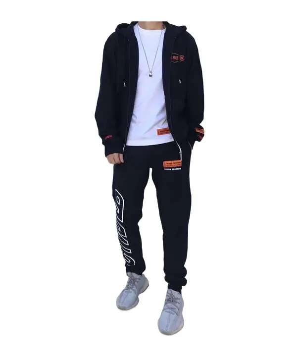 Heron Preston Zip-up Hoodie With Drawstring And Patch Pockets