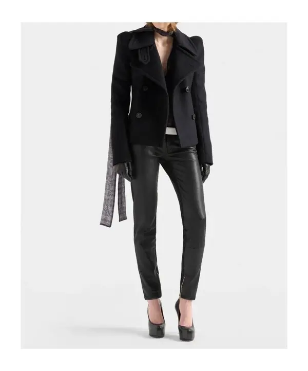 7 For All Mankind Double-breasted Wool Coat With Structured Shoulders