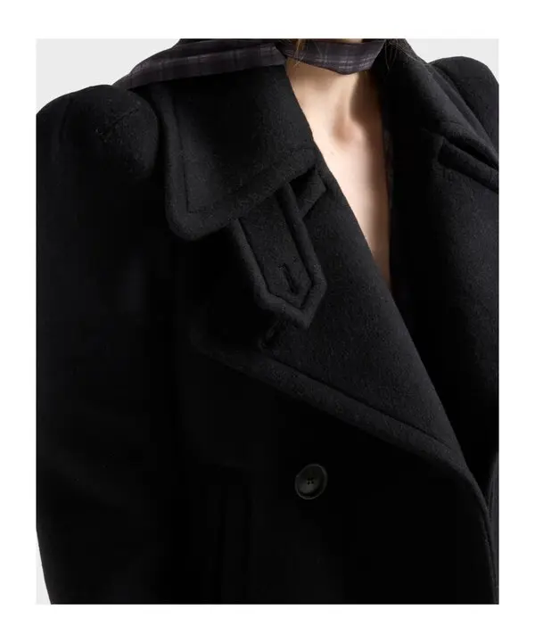 7 For All Mankind Double-breasted Wool Coat With Structured Shoulders