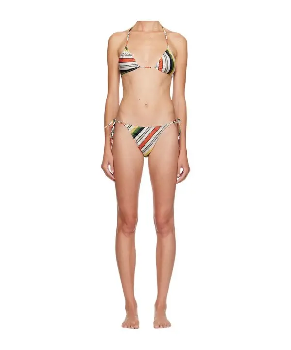 JEAN PAUL GAULTIER Striped Triangle Bikini Set - Multicolor
