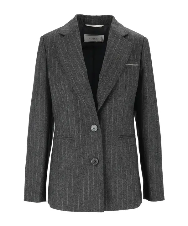 Peserico Single-breasted Striped Blazer