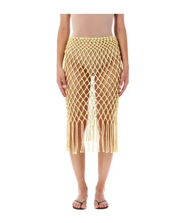THE FRANKIE SHOP Woven Skirt With Fringe - No