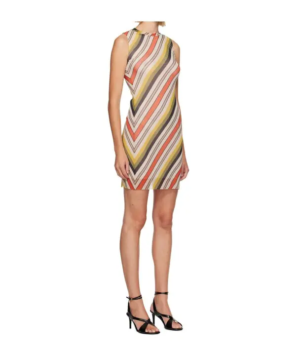 JEAN PAUL GAULTIER Sleeveless Striped Mini Dress