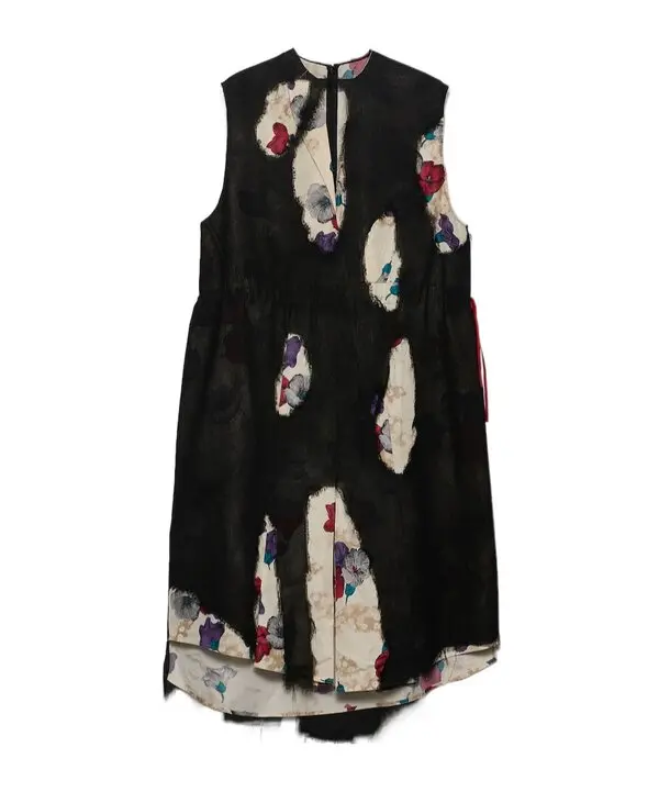 Prada Devore Georgette Floral Print Dress
