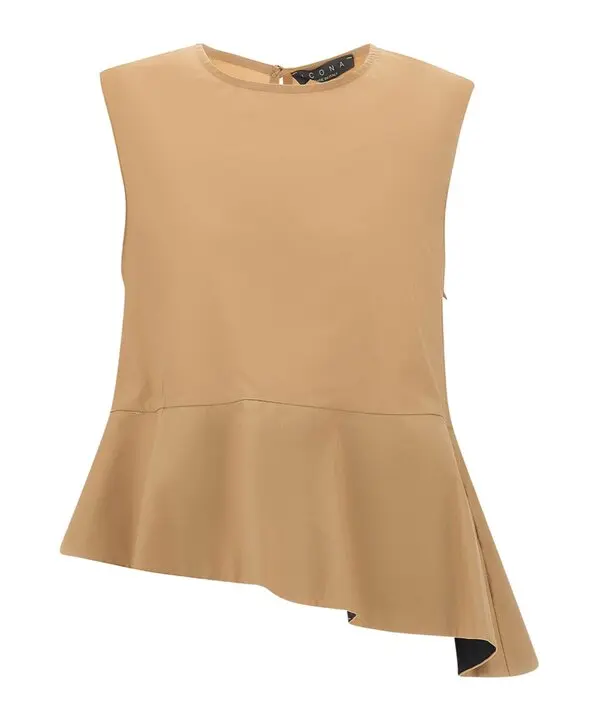 KAOS Asymmetric Ruffled Peplum Top