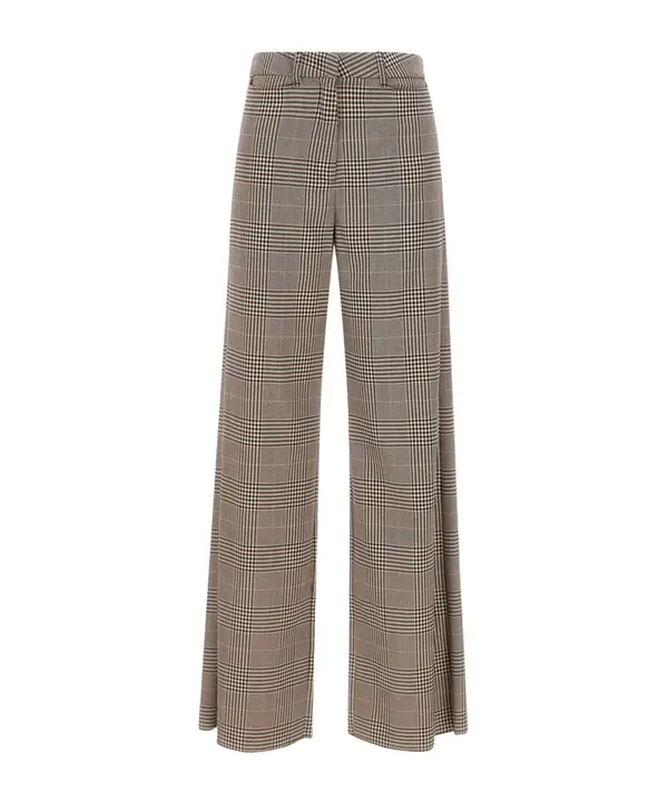 Marella Checked Wide-leg Trousers - No
