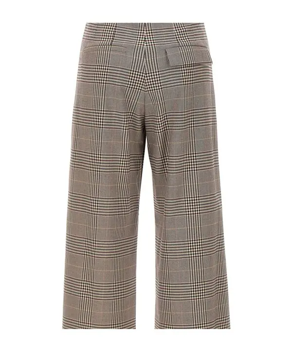 Marella Checked Wide-leg Trousers - No