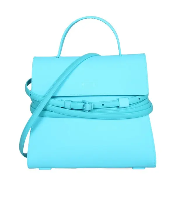 Moschino Belted Foldover Top Tote Bag - Blue