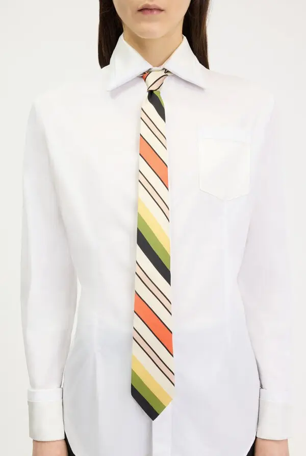 JEAN PAUL GAULTIER Diagonal Striped Neck Tie - Multi-color