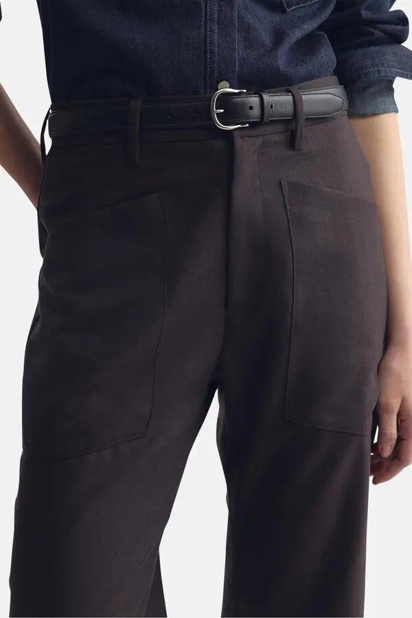 NILI LOTAN Mid-rise Loose-fit Trousers With Belt Loops