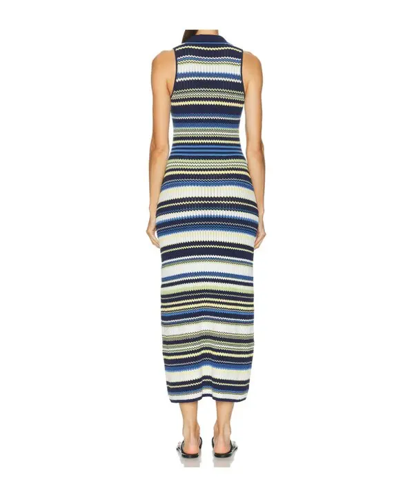 Simkhai Striped Knit V-neck Midi Dress
