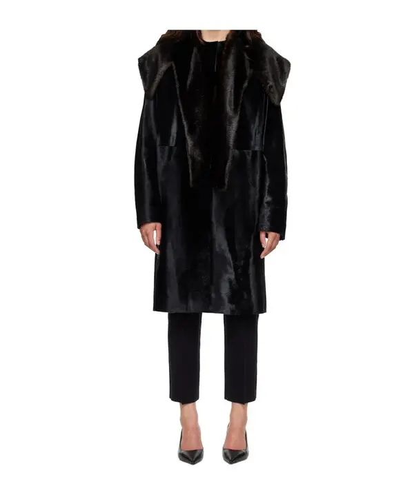 Loulou De Saison Detachable Collar Coat - Black