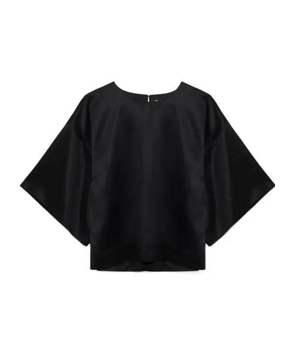 Simkhai Satin Blouse With Round Neck And Loose Sleeves