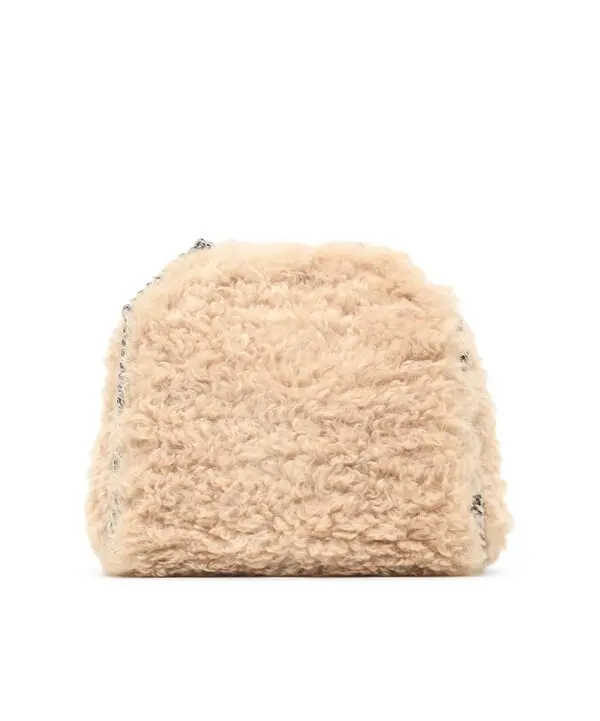 Stella McCartney Shearling Chain Linked Crossbody Bag